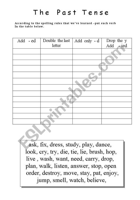 Regular Ang Irregular Verbs Past Form Esl Worksheet By Sigal Birka