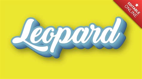 Leopard Blue 3d Text Effect Generator