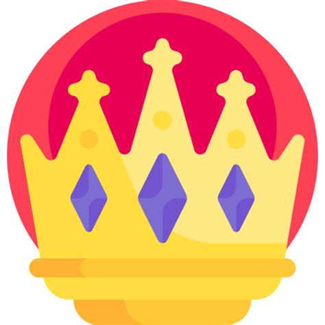 Crown Detailed Flat Circular Flat Icon