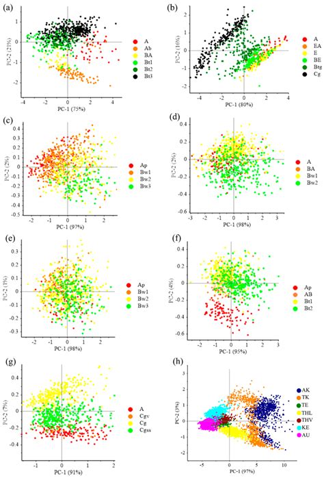 Principal Component Analysis Pca Of The Soil Horizons And Suborders