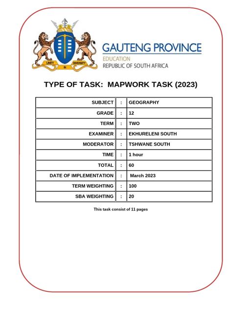 Mapwork Task Term 2 Ermelo Gr12 Pdf Geographic Information System