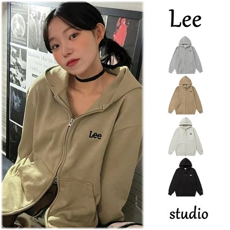 現貨免運 韓國代購 Lee 小標連帽外套 無刷毛外套 秋季 雙l拉鏈外套 情侶款外套 男女同款 蝦皮購物