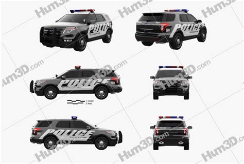 Ford Explorer Police Interceptor Utility 2015 Blueprint Template