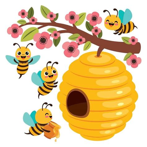 Ilustración De Dibujos Animados De Abejas Lindas Abeja Linda Dibujo