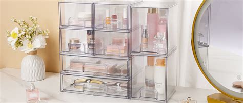 Vtopmart 121w Clear Stackable Storage Drawers2 Pack