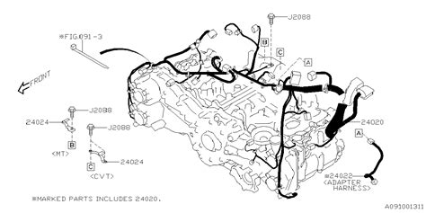 2023 Subaru Crosstrek Engine Control Module Ecm Wiring Harness