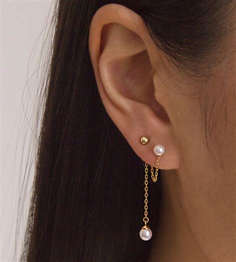 Latest Ear Jacket Earring Designs Gold Dhanalakshmi Jewellers