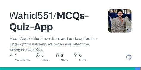 Github Wahid Mcqs Quiz App Mcqs Application Have Timer And Undo Option Too Undo Option
