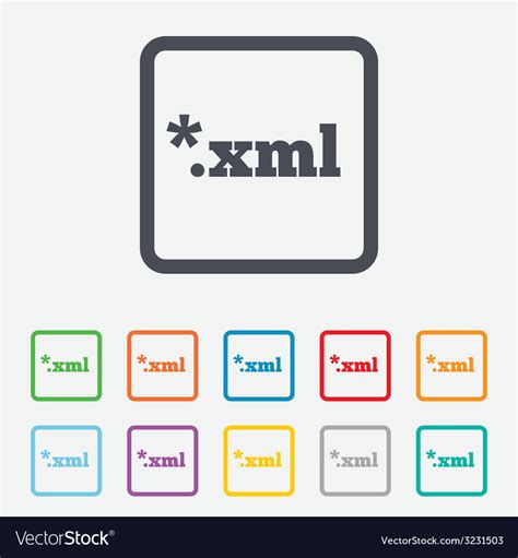 File Document Icon Download Xml Button Royalty Free Vector