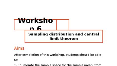 Buss1020 Workshop 6 Sampling Distribution And Central Limit Theorem