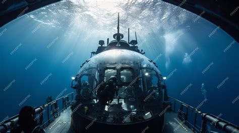 Premium Ai Image Deep Sea Submarine