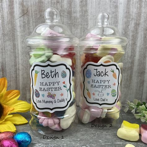 Personalised Easter Sweet Jar Easter Ts Jar Of Sweets Easter