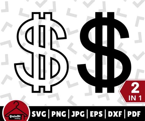 Dollar Sign Svg Dollar Symbol Outline Clip Art Usd Vector Etsy