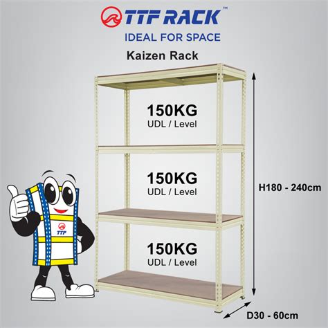 Ttf Rack Kaizen Rack 4 Levels Storage Rack Boltless Rack Rak Besi Rack Rak Dapur Rak