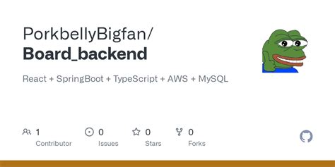 Github Porkbellybigfanboardbackend React Springboot Typescript Aws Mysql