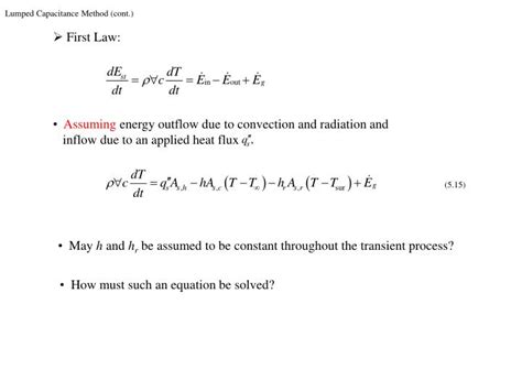 ppt transient conduction the lumped capacitance method powerpoint
