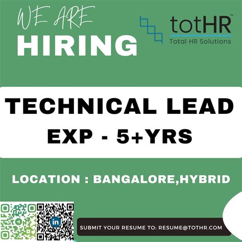 Tothr On Linkedin Technicallead Hiringalert Bangalore Hiring Bengalurujobs Tothr