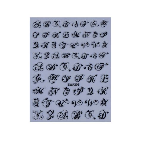Retro Letters Nail Art Stickers Old English Letter Nail Art Decals 3d