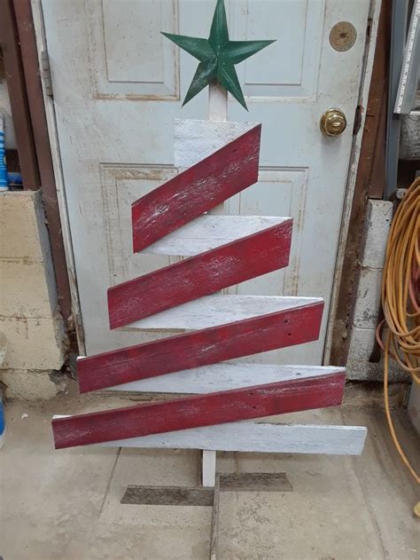 4 Candy Cane Zig Zag Tree Pallet Christmas Wood Christmas Tree