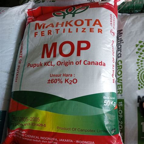 Jual Pupuk Mop Kcl Mahkota Fertilizer Kemasan Ecer Repack 1kg Shopee