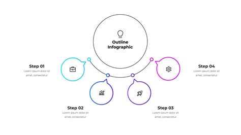 Line Organization Chart With Eight Options Steps Vector Image