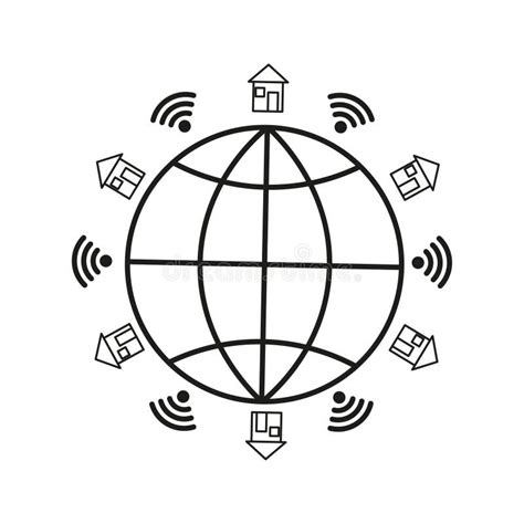 Globe Wifi Icon Internet Earth Coverage Symbol Vector Illustration
