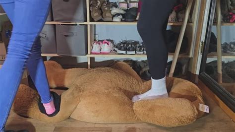 Dan And Chrissy Trampling Huge Bear Together Chrissy Trample Clips4sale