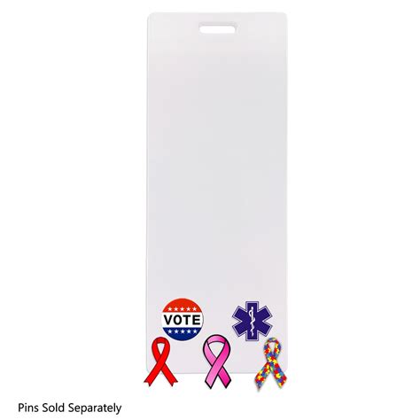 Badge Buddy Pin Holder For Nursing Pins Vertical 5 Hole Blank White