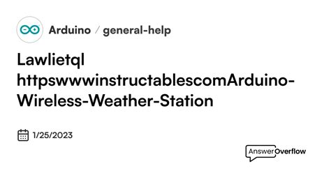 Lawlietql Arduino Wireless Weather Station Arduino