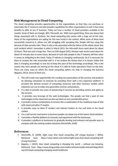 Cloud Computing Risks And Management