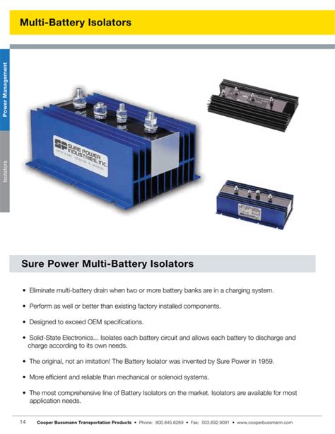 Multi Battery Isolators Sure Power Multi Battery Isolators