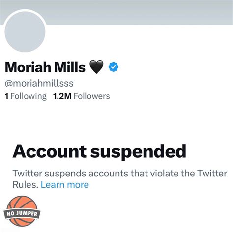 No Jumper on Twitter: "Moriah Mills Twitter account has been suspended just shortly after she ...