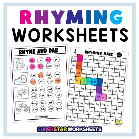 Easy Rhyming Worksheets 23263 