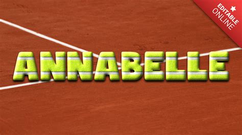 Annabelle Tennis Game Editable Style Text Effect Generator