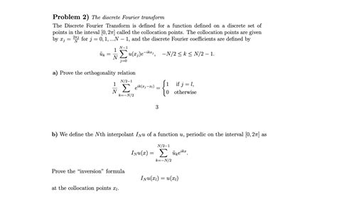 Solved Problem The Discrete Fourier Transform The Chegg