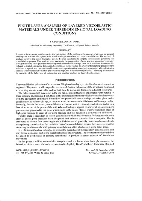 Pdf Finite Layer Analysis Of Layered Viscoelastic Materials Under 3 D Loading Conditions