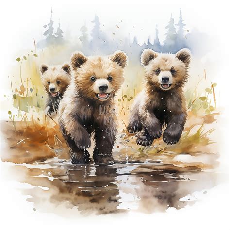 Bear Cubs Clipart Bear Clipart Digital Download Clipart Cute Etsy