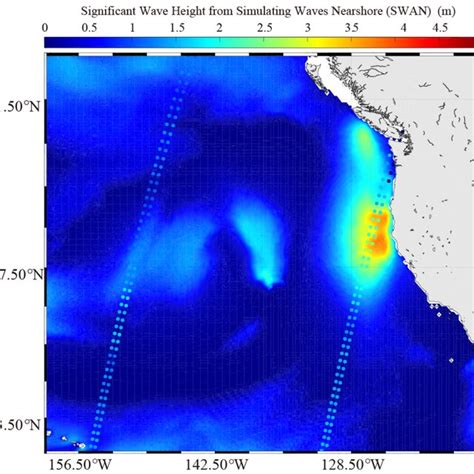 Map Of Significant Wave Heights From The Simulating Waves Nearshore