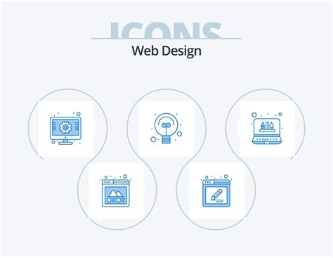 Web Design Blue Icon Pack 5 Icon Design Graphic Web Design Idea Web 19652221 Vector Art At