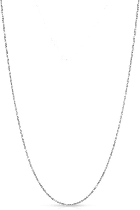 Floreo 10k White Gold Wheat Chain Necklace 16 Inch