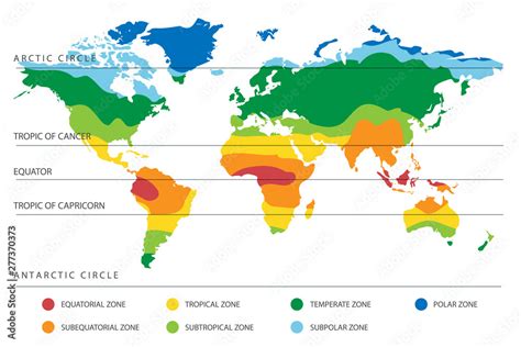 Poster World Climate Map With Temperature Zones Wall Art Ukposters