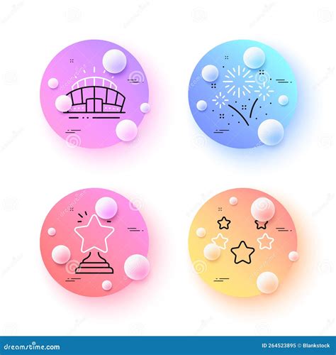 Fireworks Stars And Winner Minimal Line Icons For Web Application