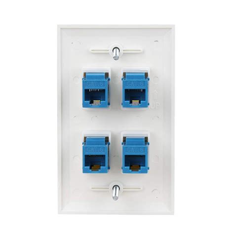 Ethernet Faceplate 4 Ports Compatible With Cat 6 6e 5 5e Ethernet