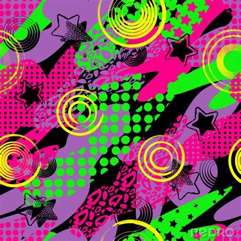 Tapete Buntes Helles Pop Art Graffiti Nach Maß Myredrode