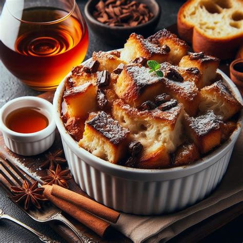 Bourbon Bread Pudding Premium Ai Generated Image