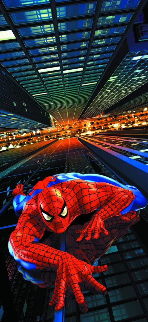 1125x2436 Spiderman Climbing Building Digital Art 5k Iphone Xsiphone
