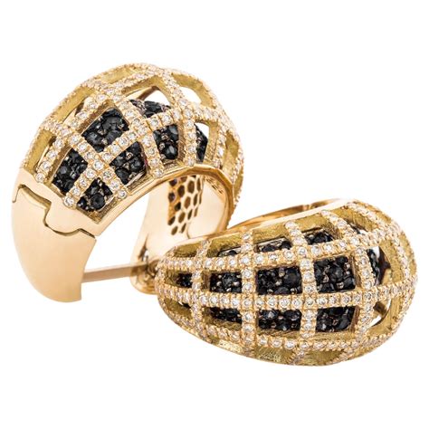 Fuse Blast Hug 18k Gold Earrings With Diamonds For Sale At 1stdibs