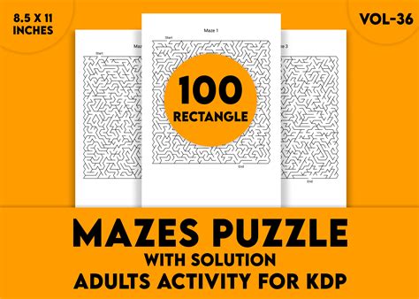 Adults Hard Rectangle Maze Puzzle Vol 36 Graphic By Designernozrul960