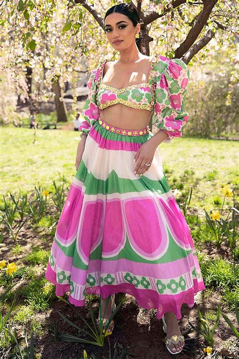 Pink Sequins Printed And Embellished Lehenga Set Design By Papa Dont