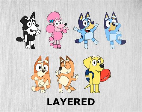 Bluey Svg Bluey Png Layered Svg Files For Cricut Silhouette Etsy